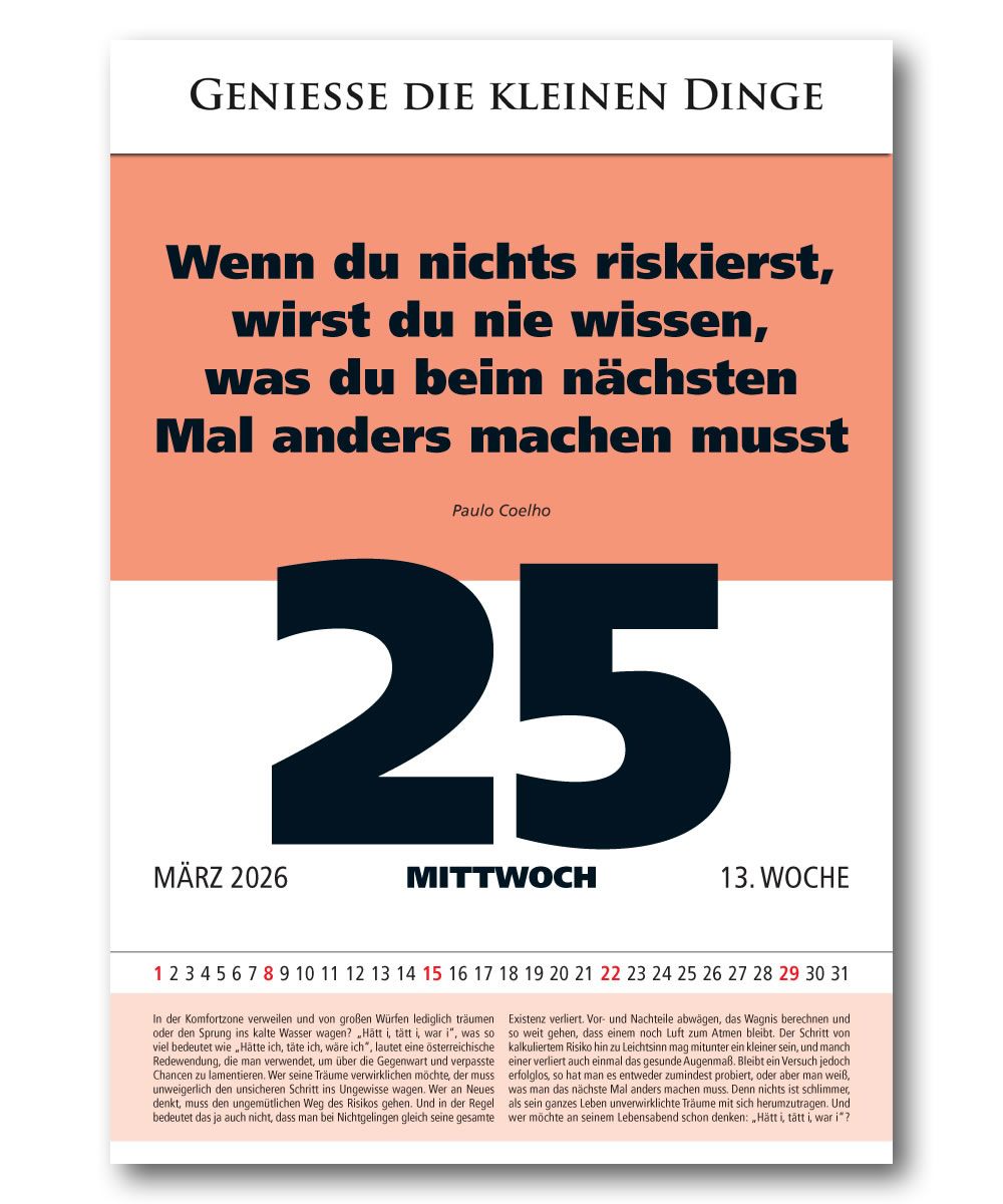 Impuls Tagesspruch Kalender 2026 Zitate Leitspruch Sprüche ...
