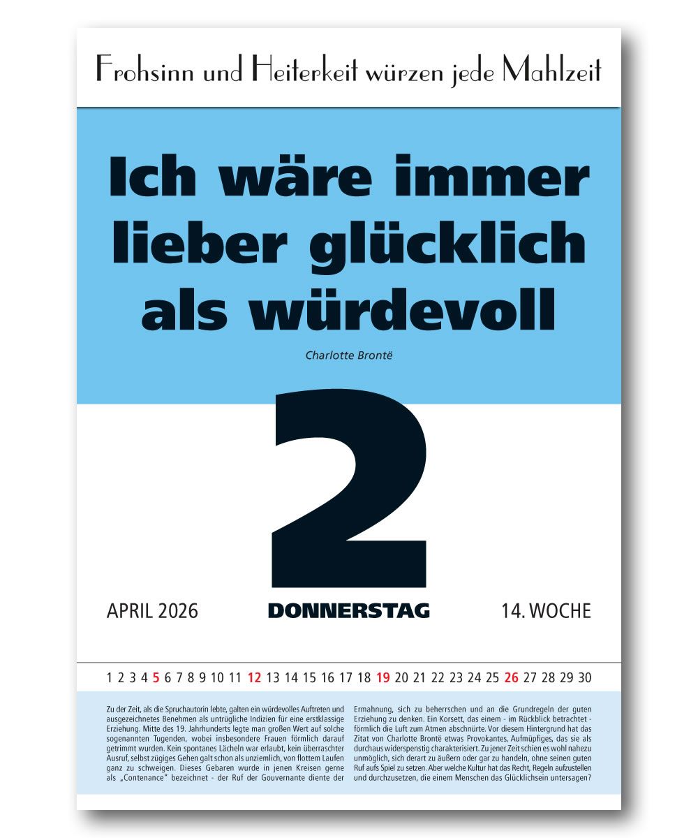 Impuls Tagesspruch Kalender 2026 Zitate Leitspruch Sprüche ...